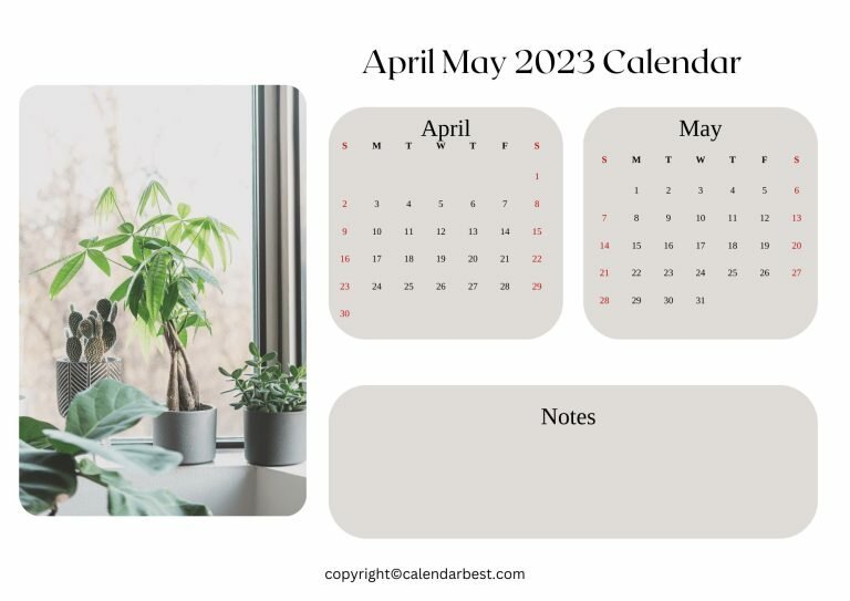 Free Printable April & May 2023 Calendar Templates {PDF}