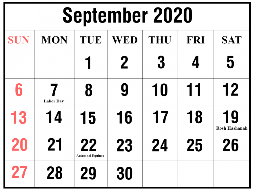 September 2020 Printable Calendar | Best Printable Calendar