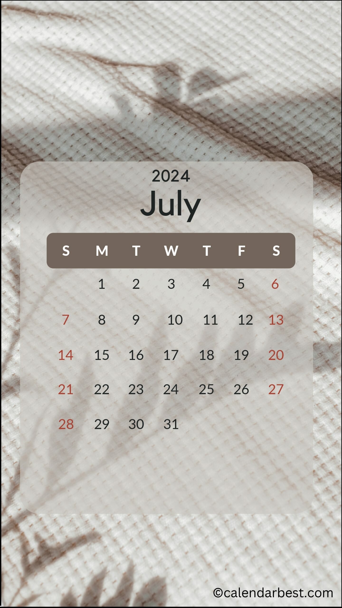 July Calendar 2024 with Holidays in PDF [Free]